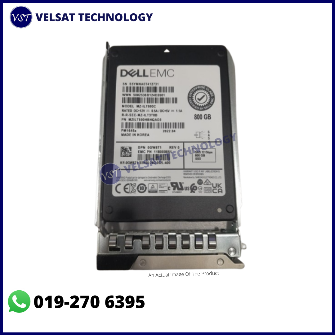 DellEMC 800GB 0GW8T1 SAS 12 Gbps SSD - Velsat Technology